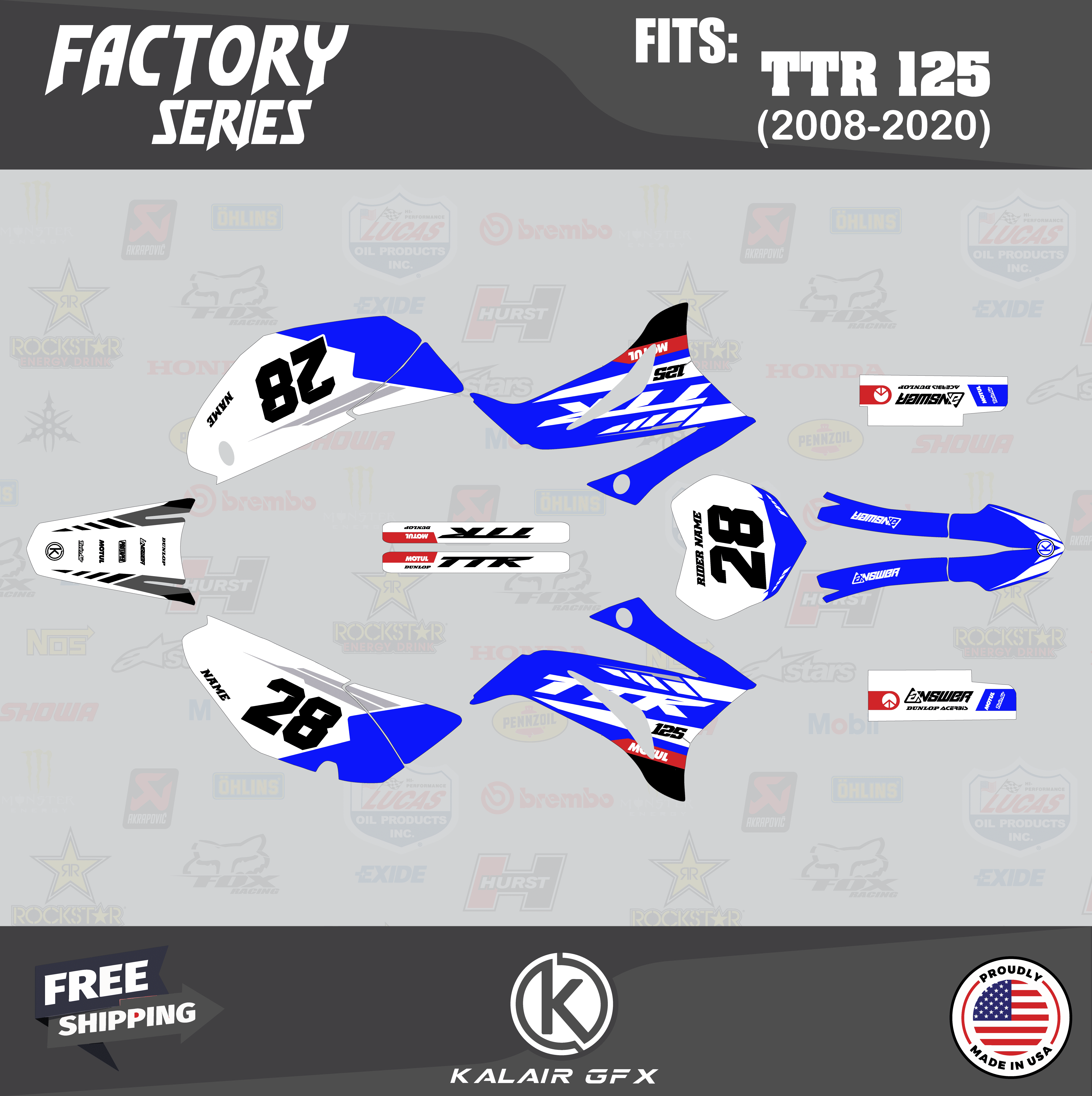 Kalair GFX Graphics Kit for Yamaha TTR125 (2008-2023) Factory Series ...