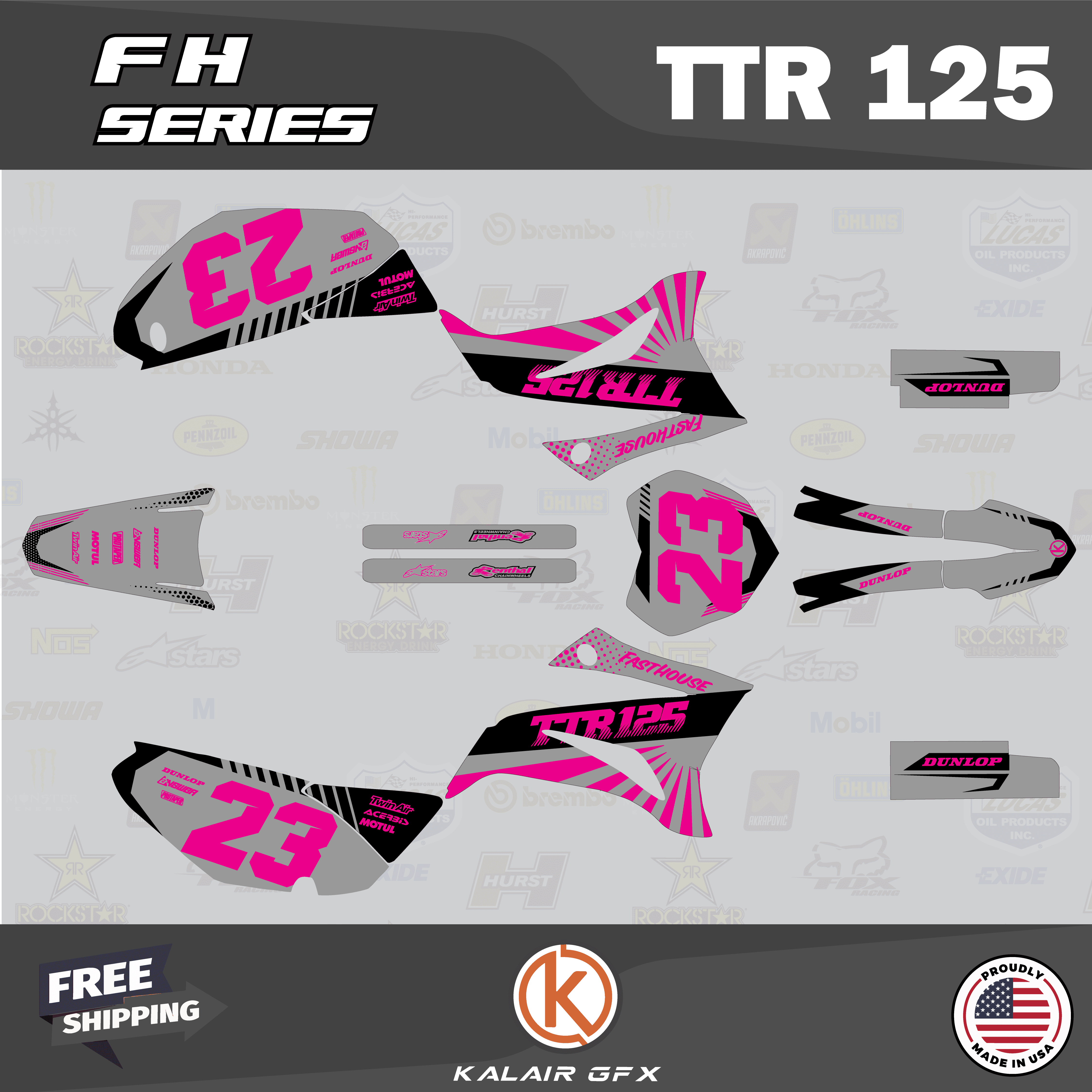 Kalair GFX Graphics Kit for Yamaha TTR125 (2008-2023) Fh Series ...