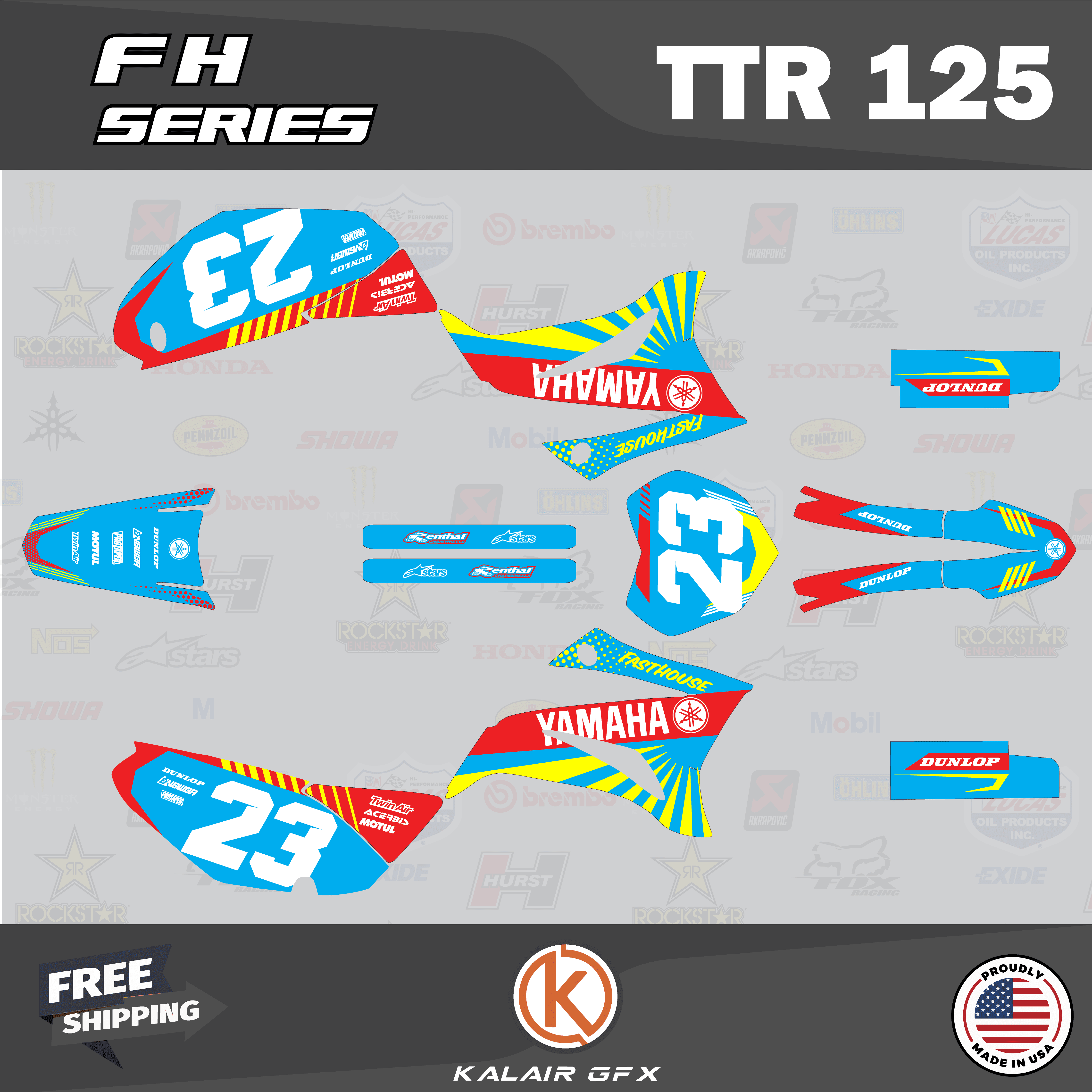 Kalair GFX Graphics Kit for Yamaha TTR125 (2008-2023) Fh Series ...