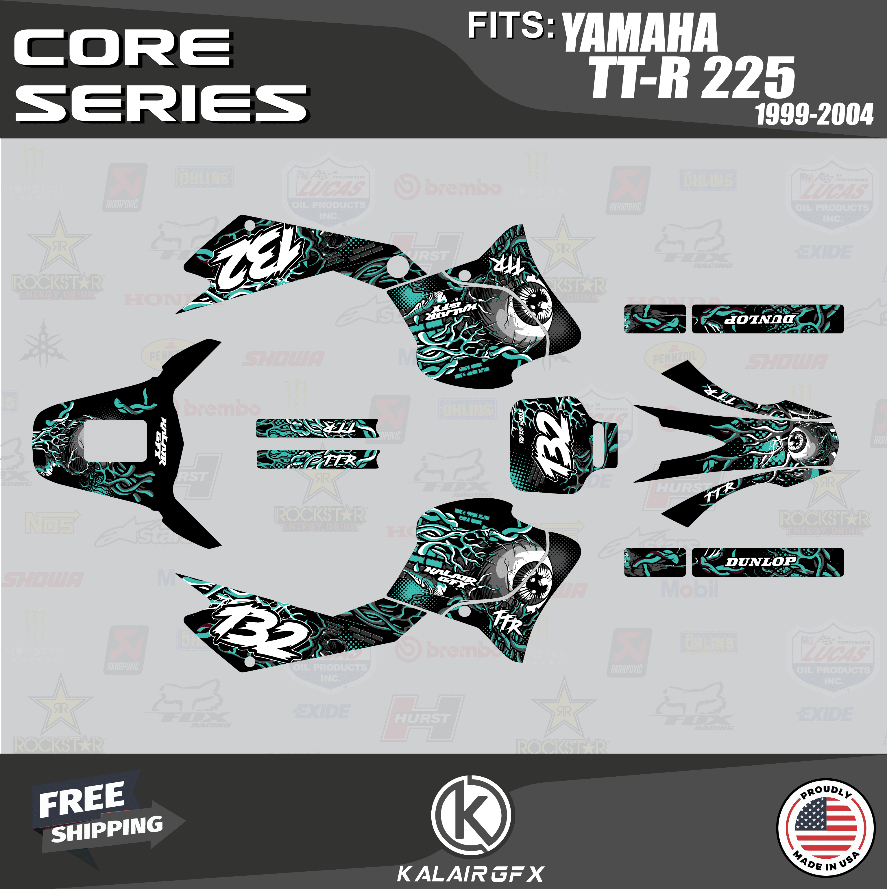 Kalair GFX Graphics Kit for Yamaha TTR225 (1999-2004) Core Series ...