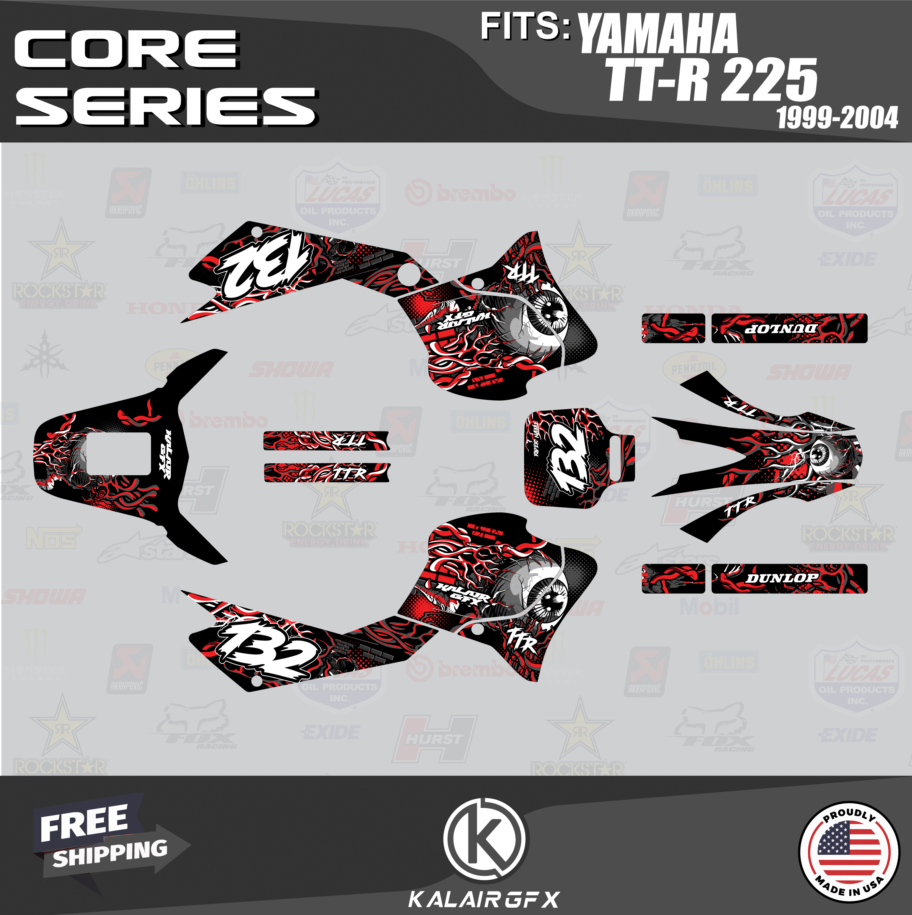 Kalair GFX Graphics Kit for Yamaha TTR225 (1999-2004) Core Series ...