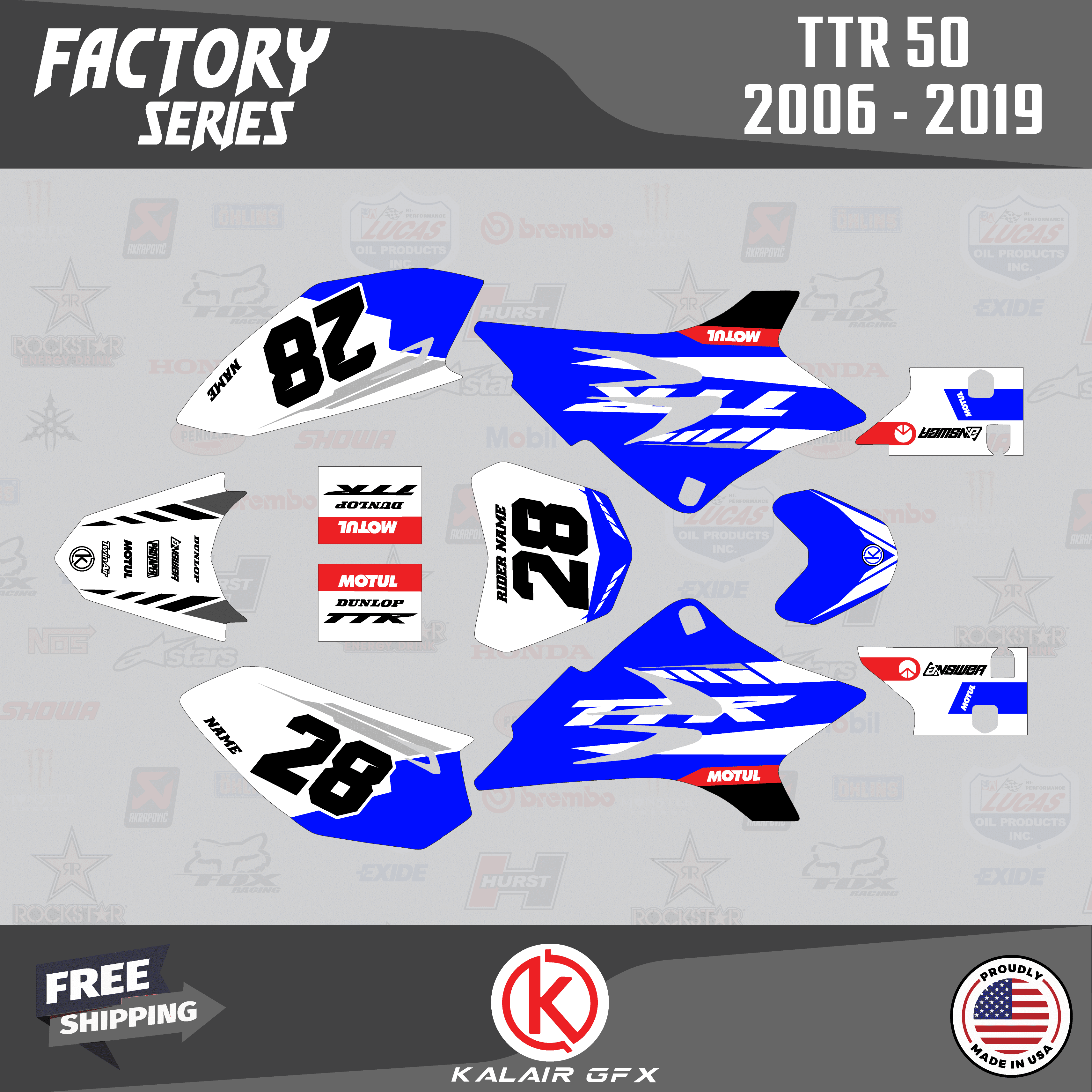 Kalair GFX Graphics Kit for Yamaha TTR50 (2006-2023) Factory Series ...