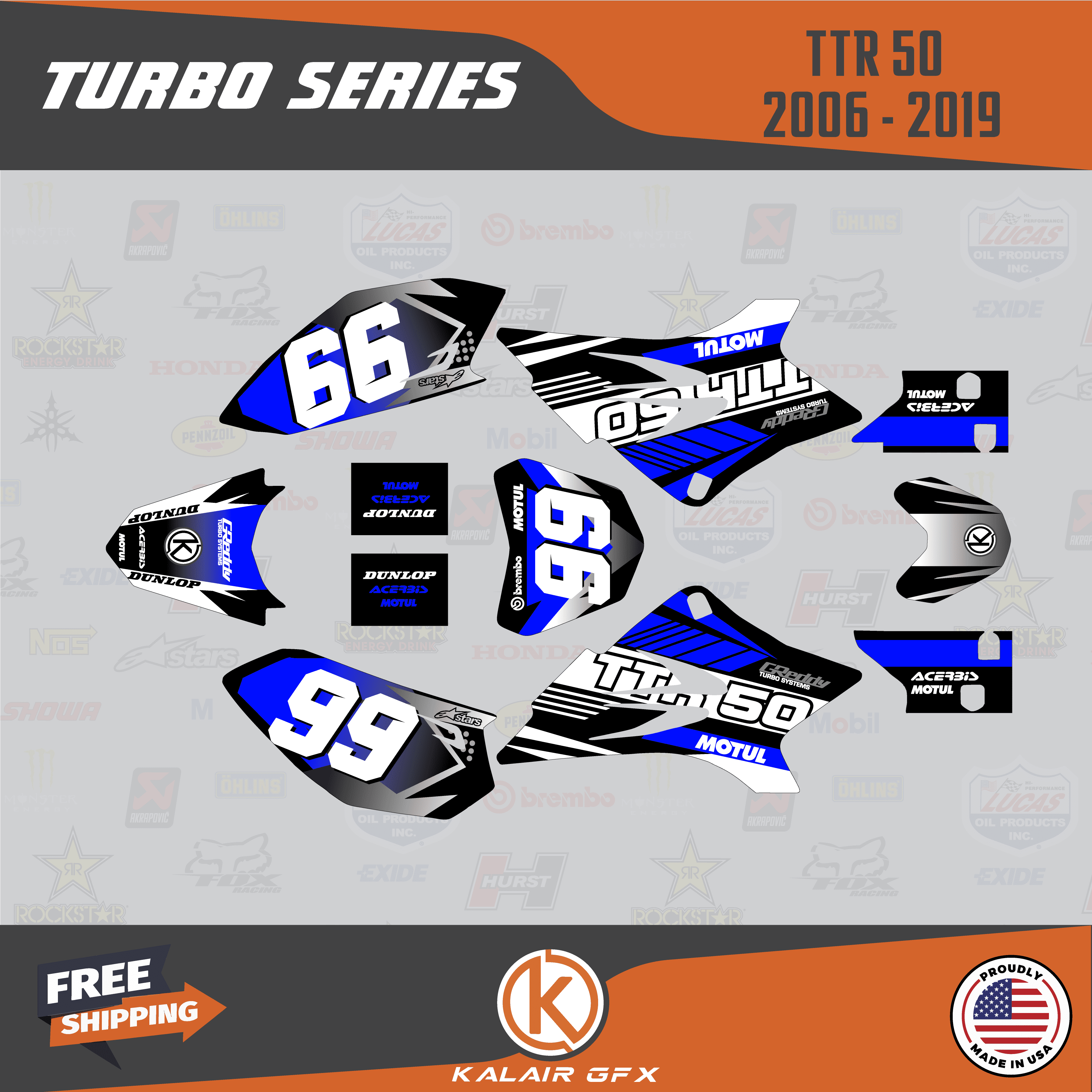Kalair GFX Graphics Kit for Yamaha TTR50 (2006-2023) Turbo Series ...