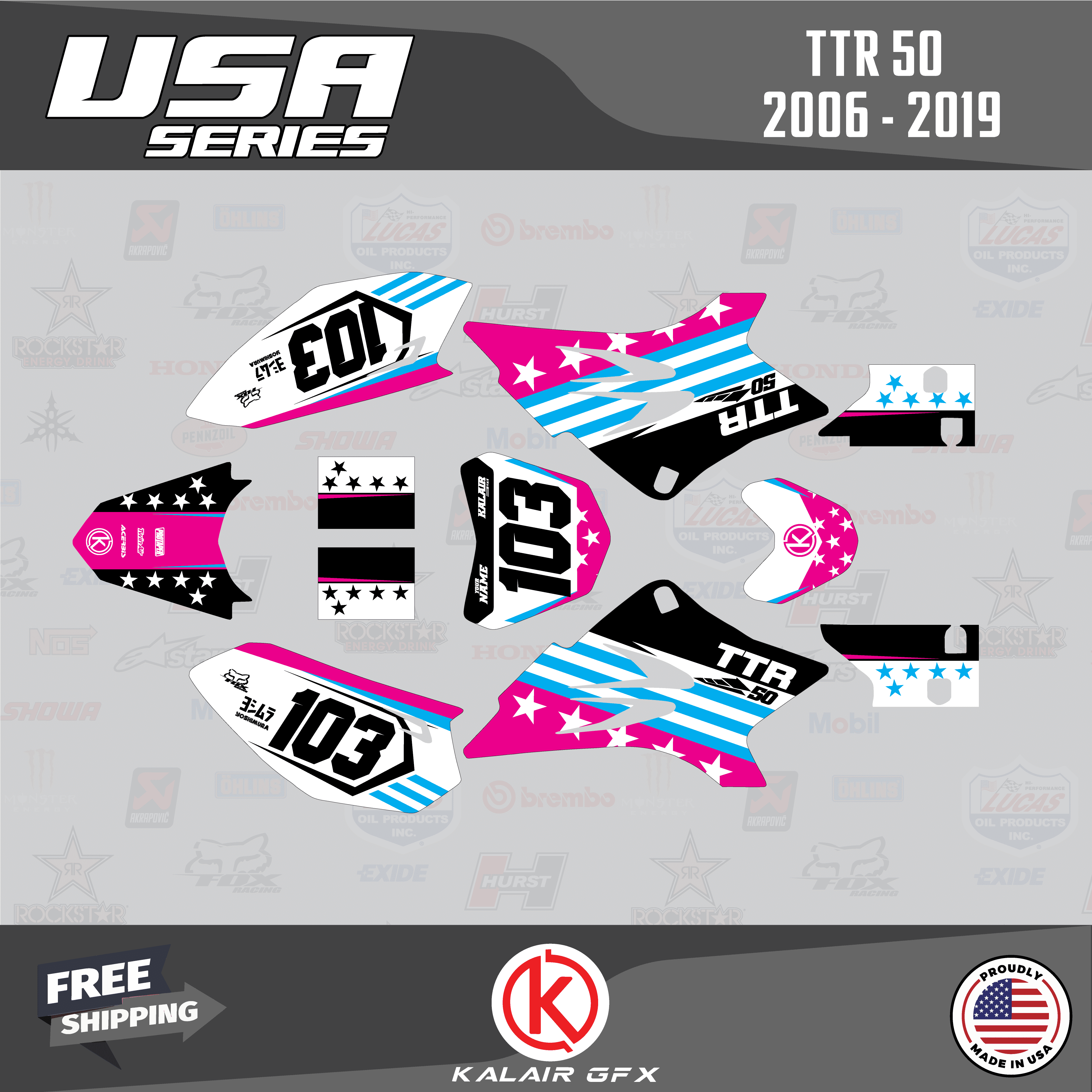 Kalair GFX Graphics Kit for Yamaha TTR50 (2006-2023) Usa Series ...