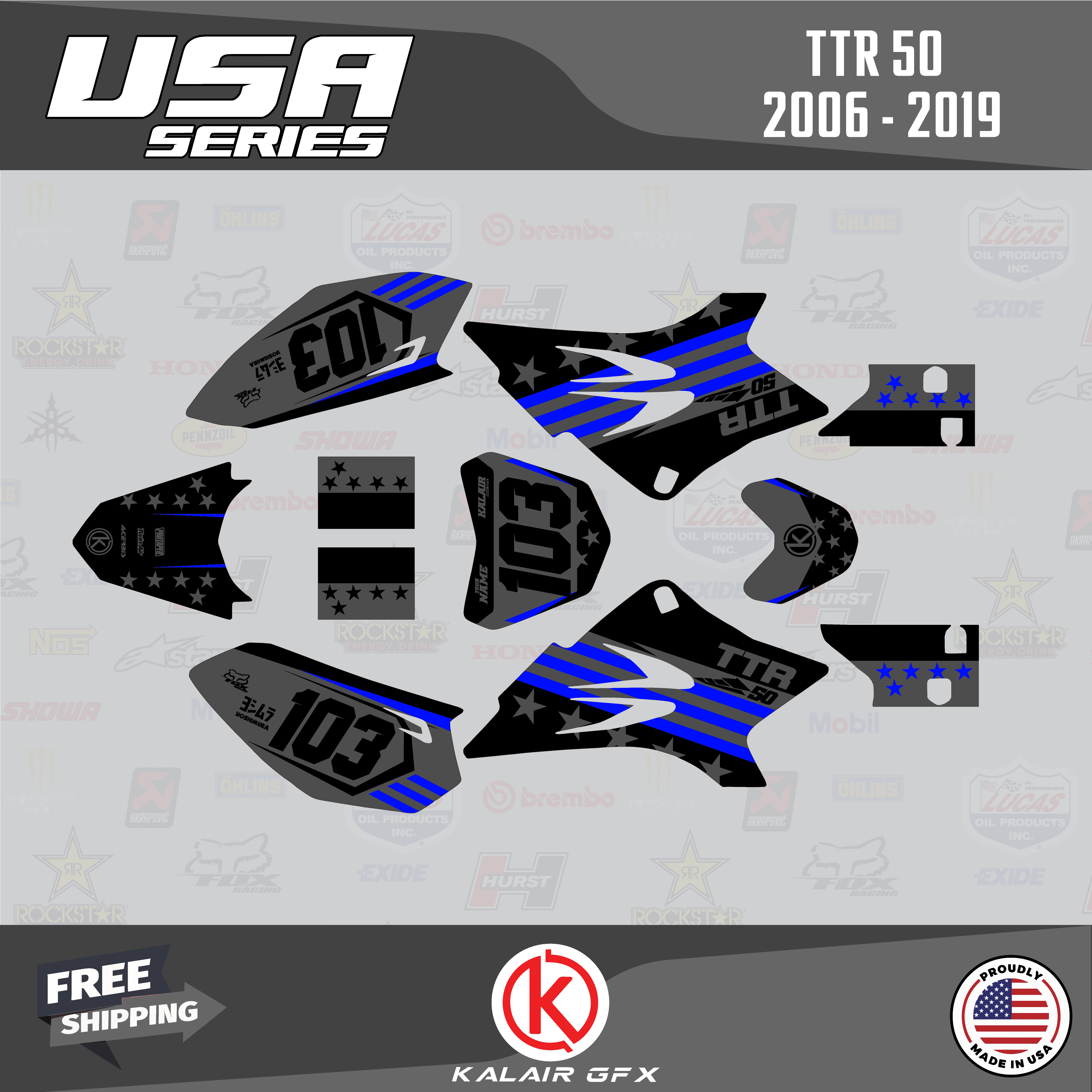 Kalair GFX Graphics Kit for Yamaha TTR50 (2006-2023) Usa Series ...