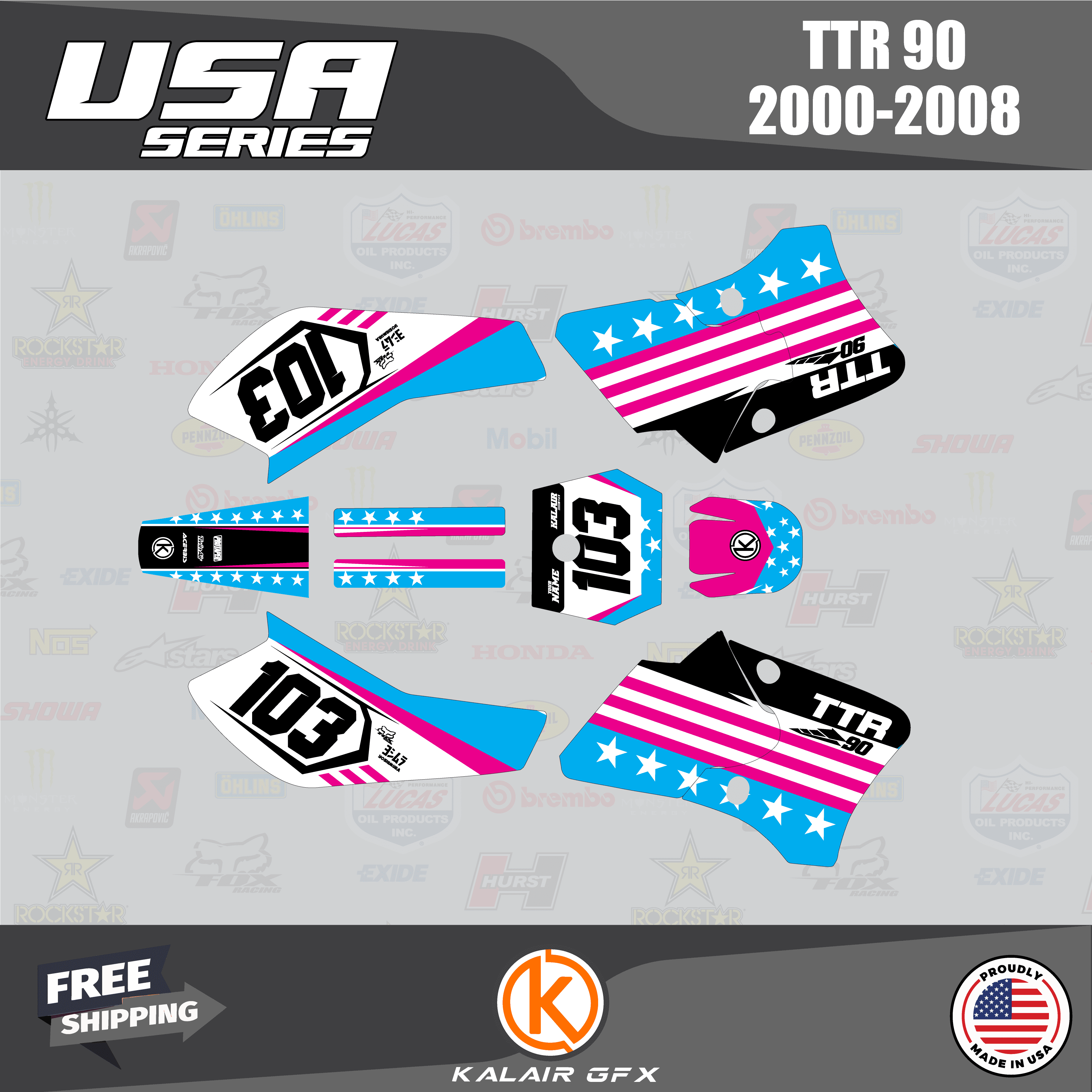 Kalair GFX Graphics Kit for Yamaha TTR90 (2000-2008) Usa Series ...