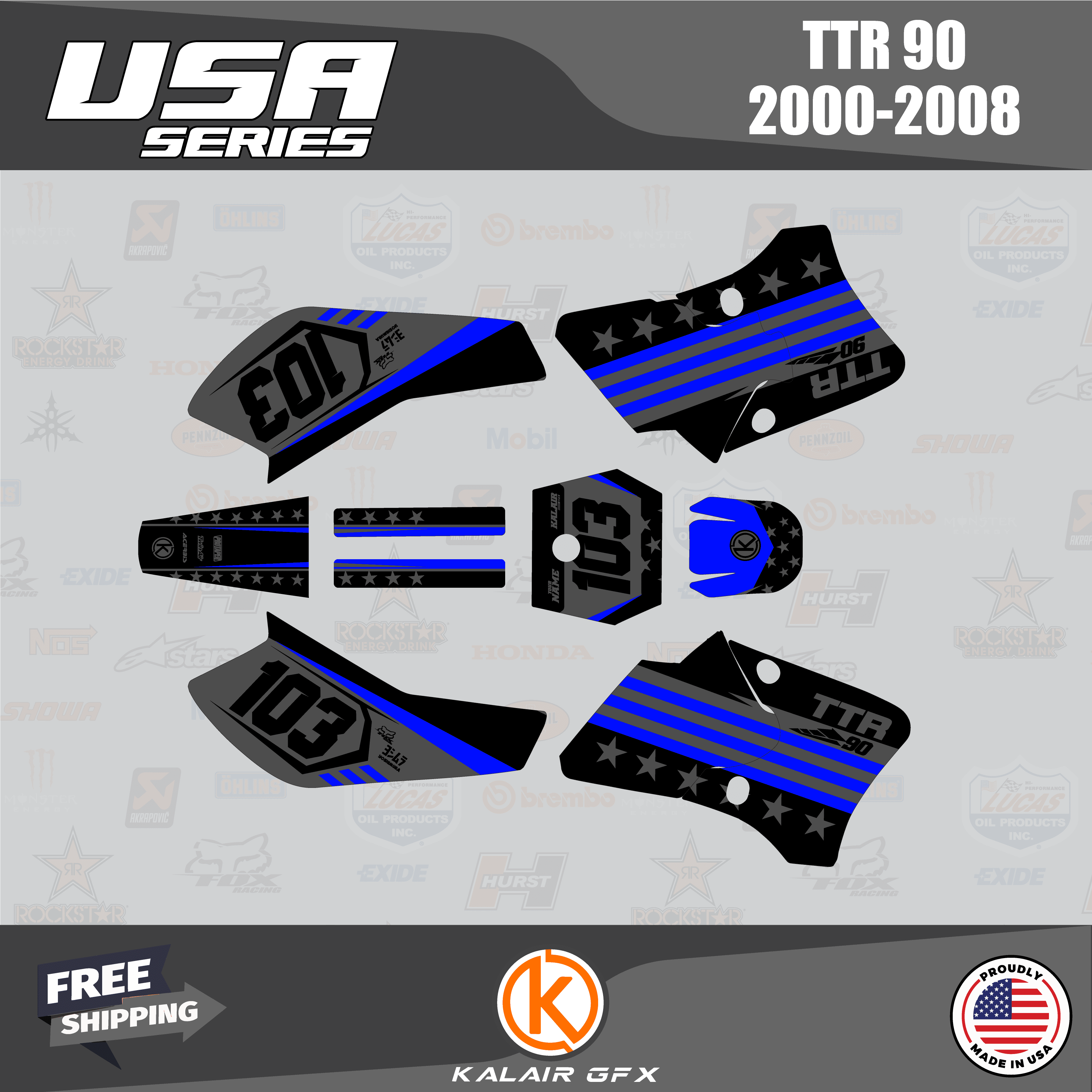 Kalair GFX Graphics Kit for Yamaha TTR90 (2000-2008) Usa Series ...