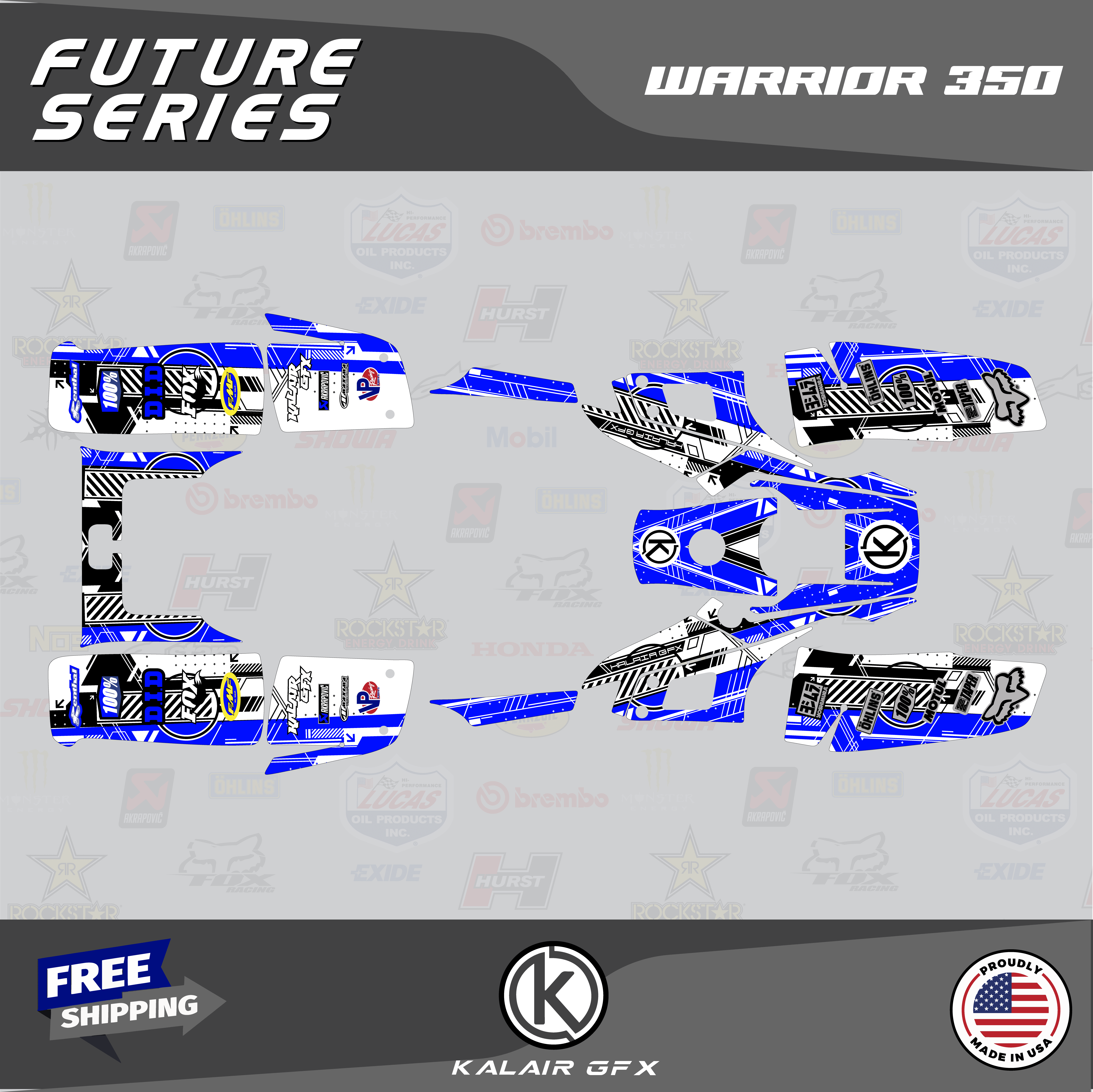 Kalair GFX Graphics Kit for Yamaha WARRIOR 350 (All Years) Future ...