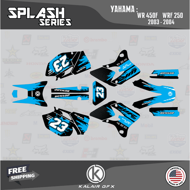 Kalair GFX Graphics Kit for Yamaha WR250F (2003-2004) Splash Series ...