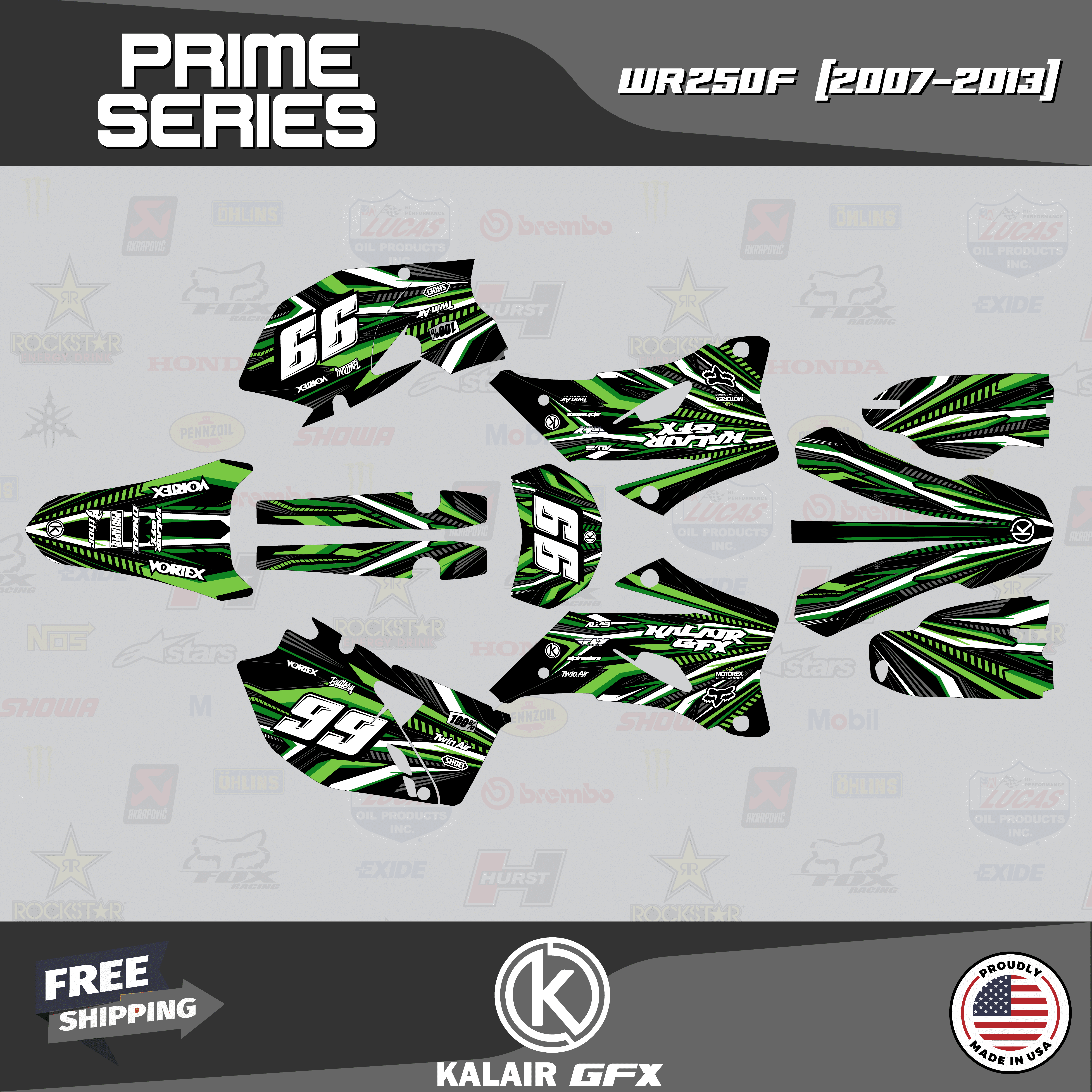 Kalair GFX Graphics Kit for Yamaha WR250F (2007-2013) Prime Series ...