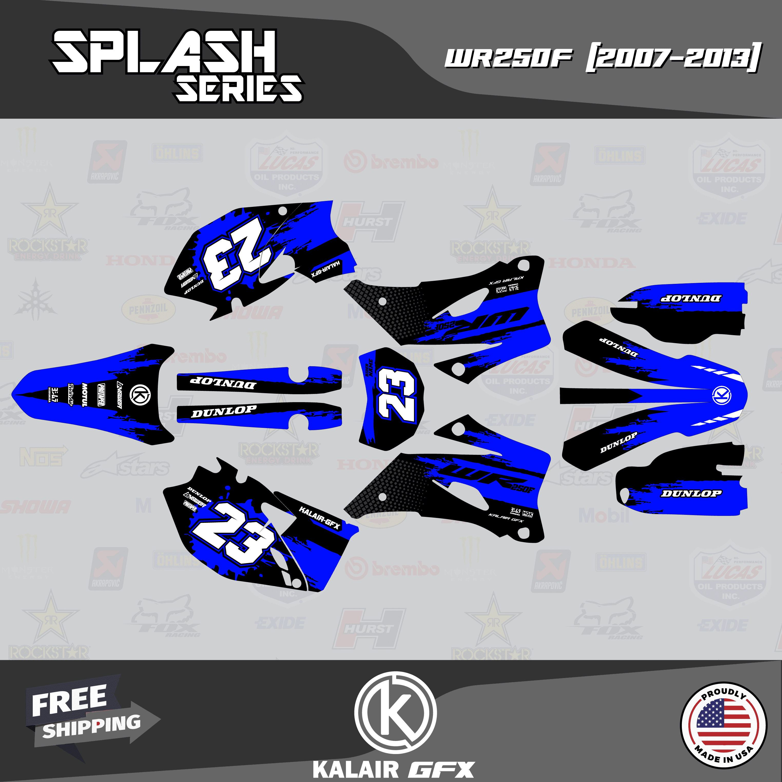 Kalair GFX Graphics Kit for Yamaha WR250F (2007-2013) Splash Series ...