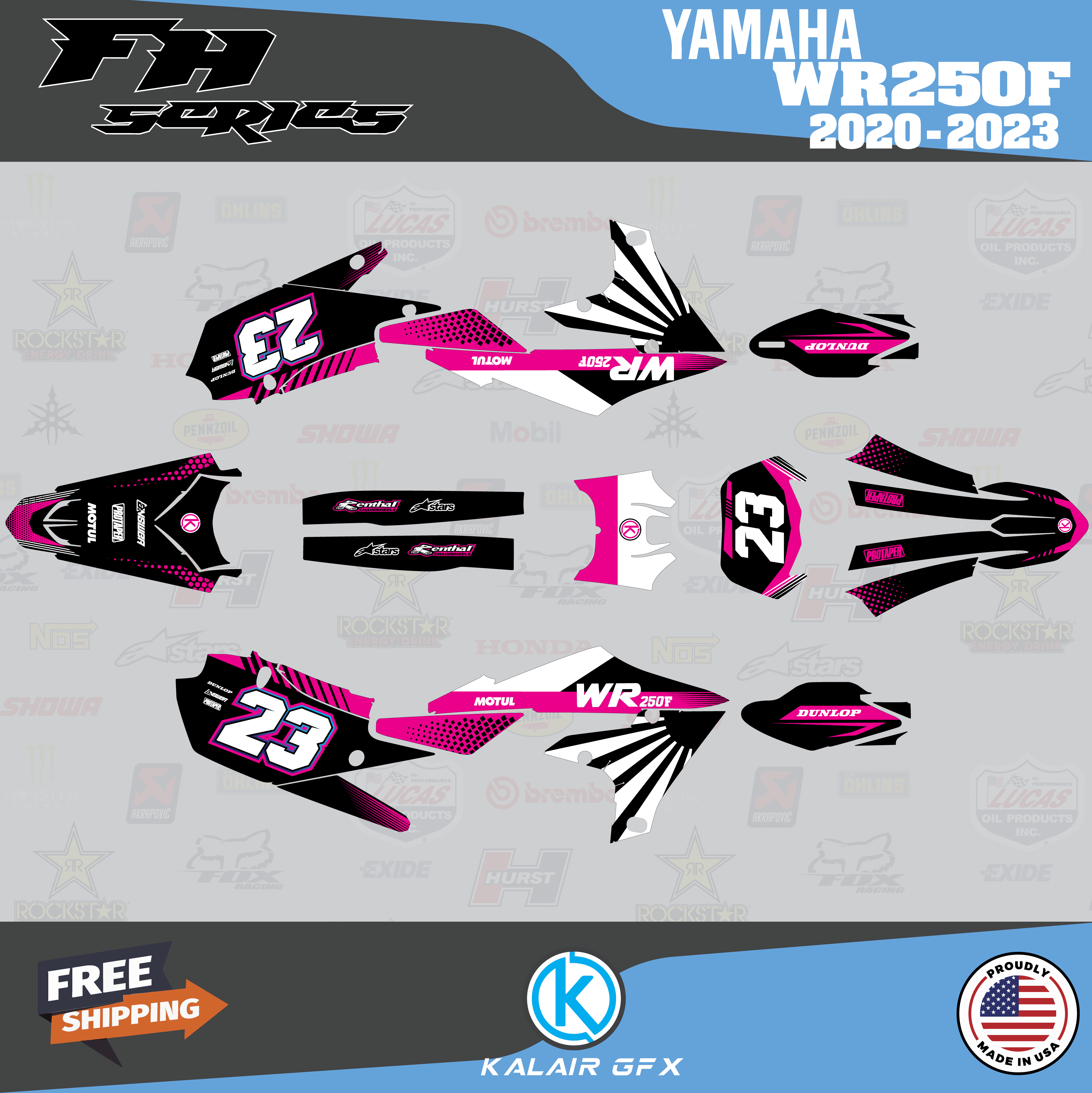 Kalair GFX Graphics Kit for Yamaha WR250F (2020-2023) Fh Series ...