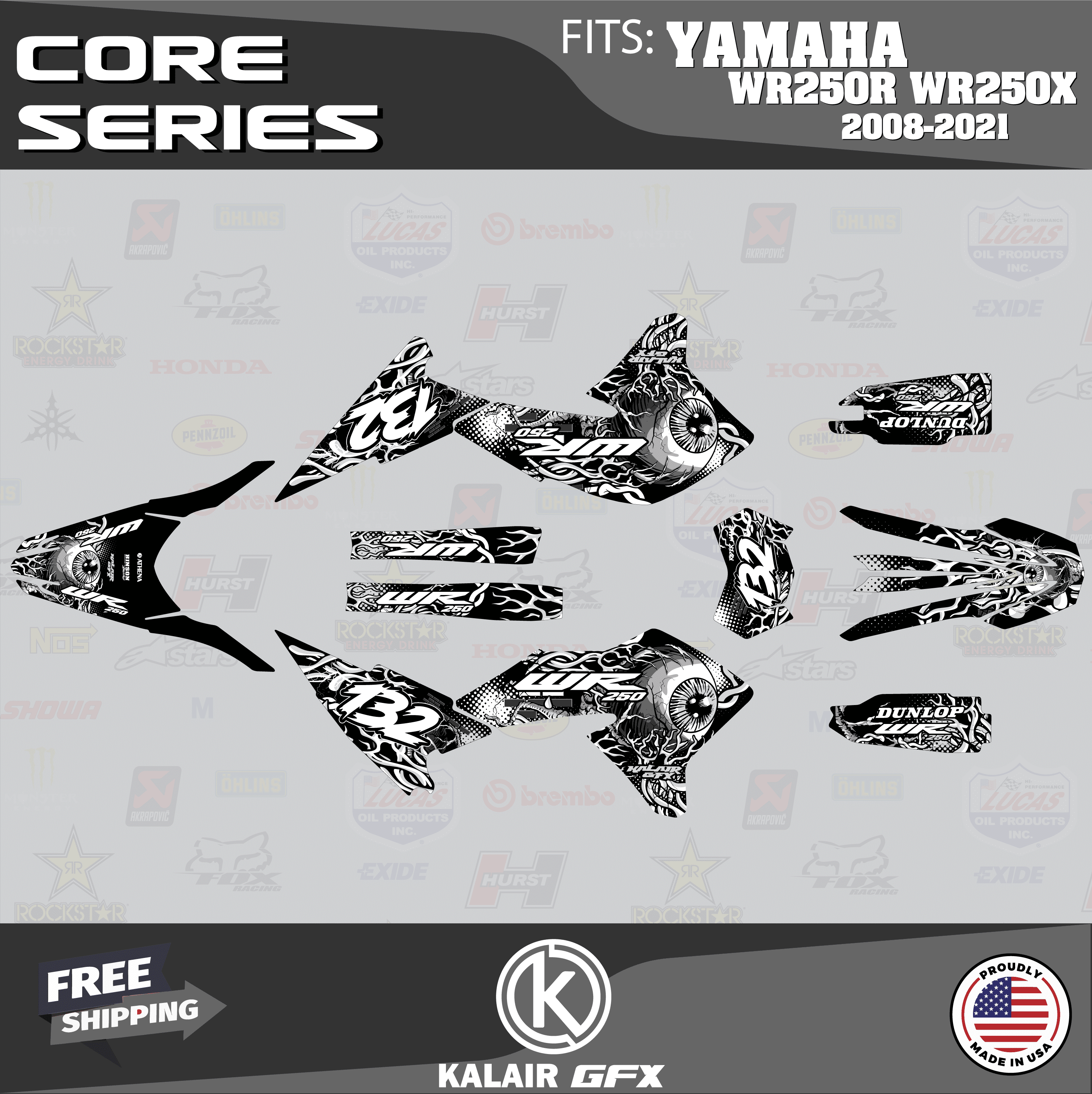 Kalair GFX Graphics Kit for Yamaha WR250R WR250X (2008-2021) Core ...