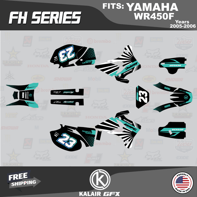 Kalair GFX Graphics Kit for Yamaha WR450F (2005-2006) Fh Series ...