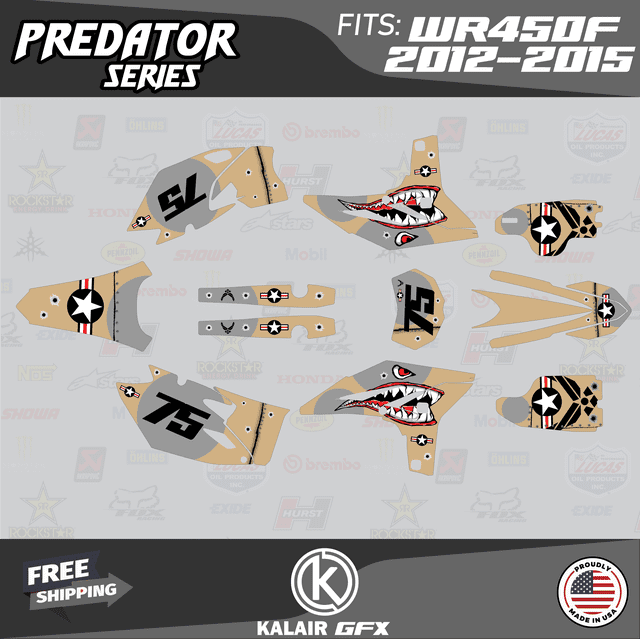 Kalair GFX Graphics Kit for Yamaha WR450F (2012-2015) Predator Series ...