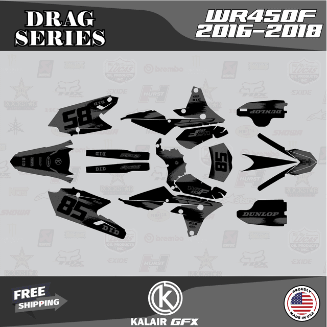 Kalair GFX Graphics Kit for Yamaha WR450F (2016-2018) Drag Series ...