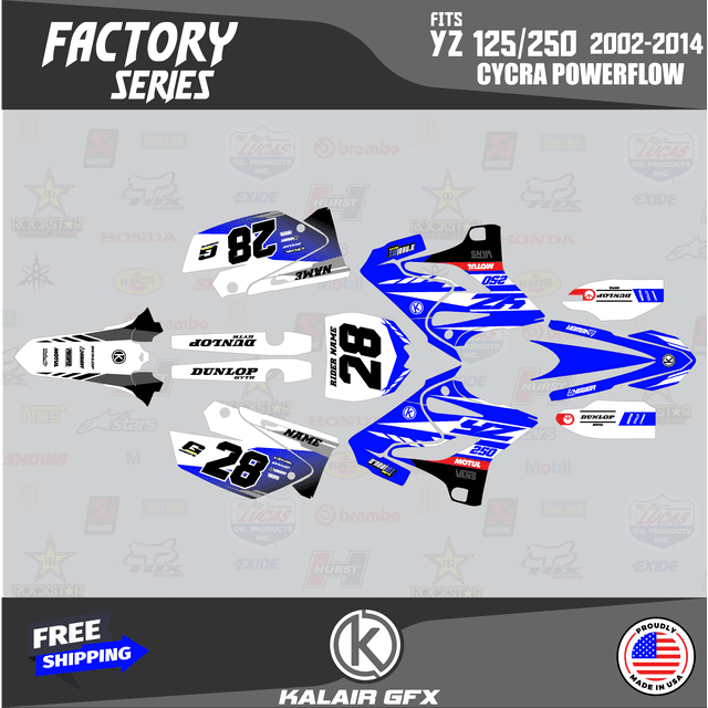 Kalair GFX Graphics Kit for Yamaha YZ 125 CYCRA POWERFLOW RESTYLED ...