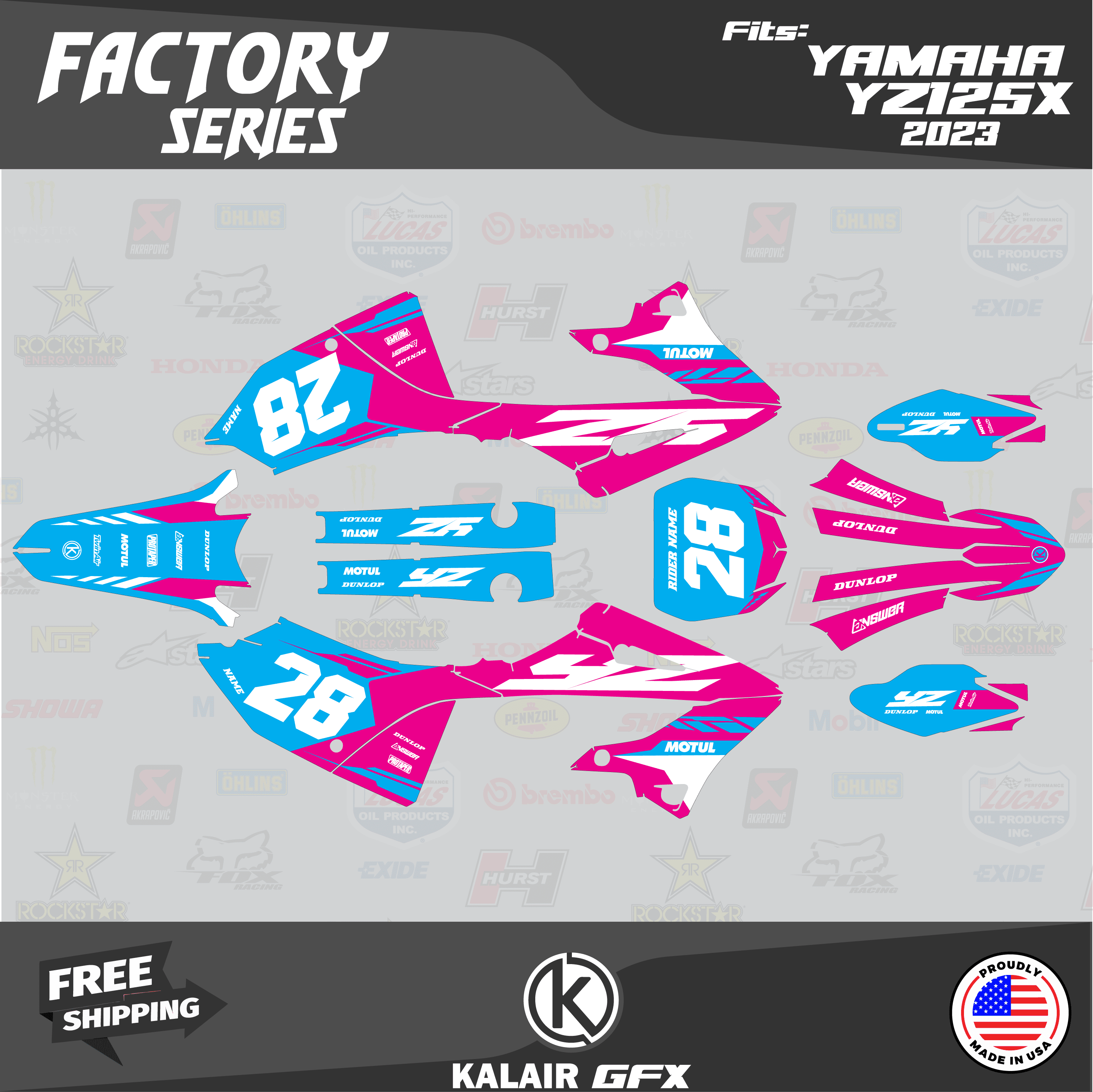 Kalair GFX Graphics Kit for Yamaha YZ125X (2023) Factory Series ...