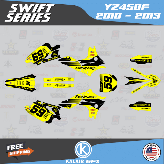 Kalair GFX Graphics Kit for Yamaha YZ450F (2010-2013) Swift Series ...