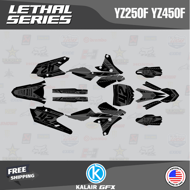 Kalair GFX Graphics Kit for Yamaha YZ450F (2014-2017) Lethal Series ...