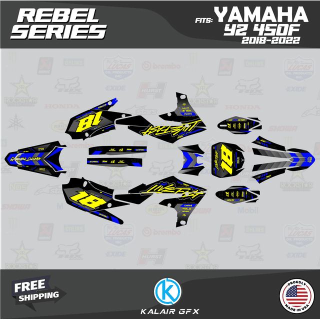 Kalair GFX Graphics Kit for Yamaha YZ450F (2018-2022) Rebel Series ...