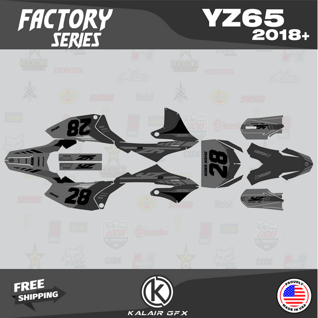 Kalair GFX Graphics Kit for Yamaha YZ65 (2018-2023) Factory Series ...
