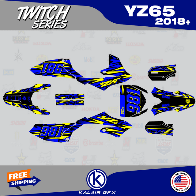 Kalair GFX Graphics Kit for Yamaha YZ65 (2018-2023) Twitch Series ...