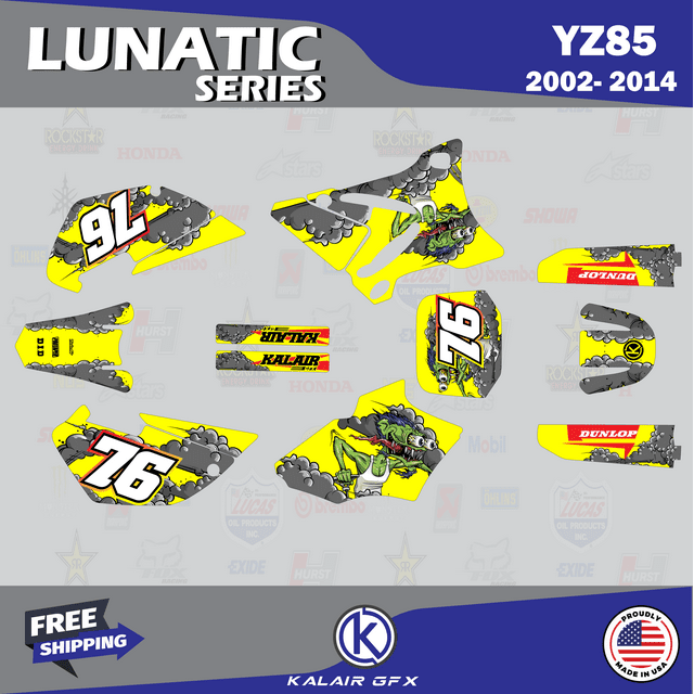 Kalair GFX Graphics Kit for Yamaha YZ85 (2002-2014) Lunatic Series ...