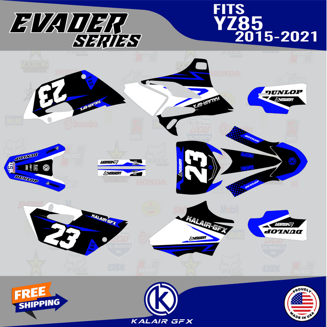Kalair GFX Graphics Kit for Yamaha YZ85 (2019-2021) Evader Series ...