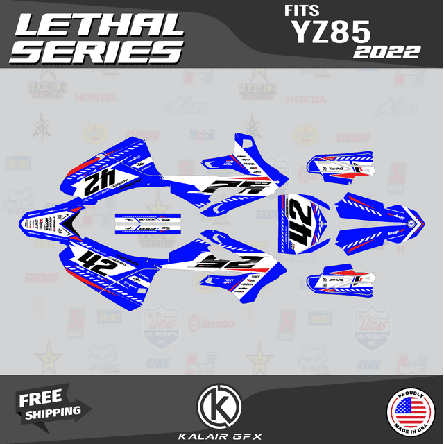 Kalair GFX Graphics Kit for Yamaha YZ85 (2022-2023) Lethal Series ...