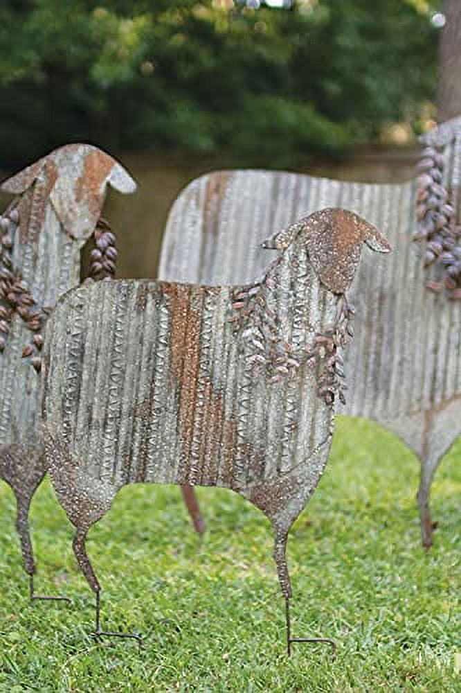 Kalalou CHE1369 Corrugated Metal Christmas Sheep Yard Art, Set of 3 ...