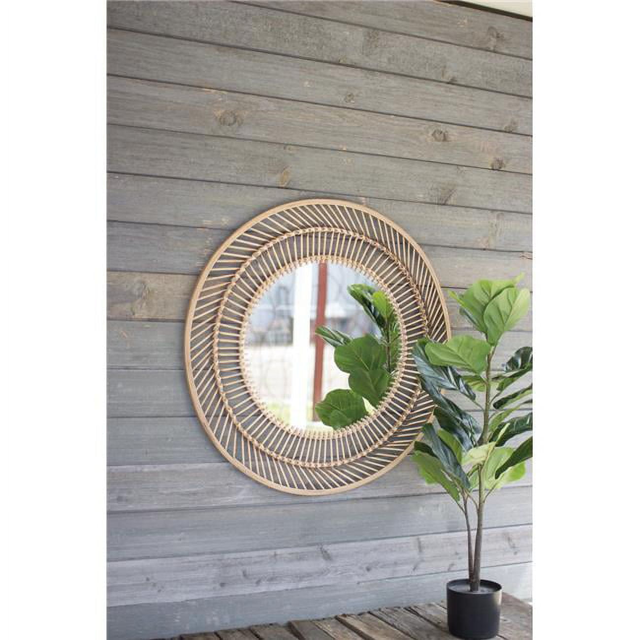 Kalalou CMNQ1001 32 in. Round Bamboo Mirror - Walmart.com