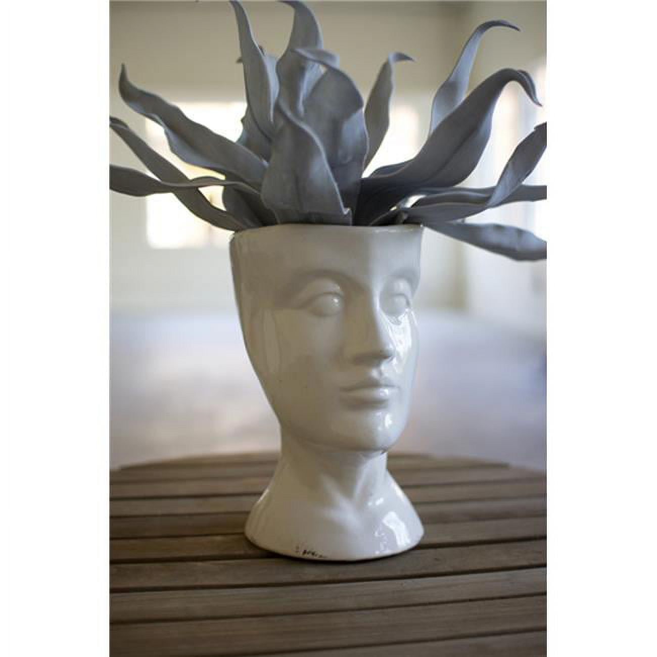Kalalou CPH1206 Ceramic Head Planter White - Walmart.com