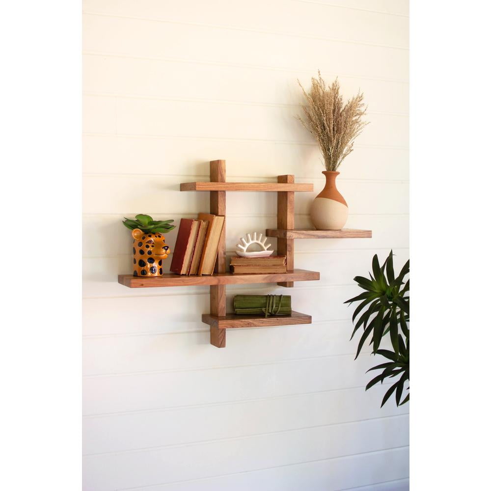 Kalalou Inc Acacia Wood Quad Level Shelf - Walmart.com