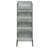 Kalalou Four Tiered Perforated Metal Display Tower, One Size, Gray ...