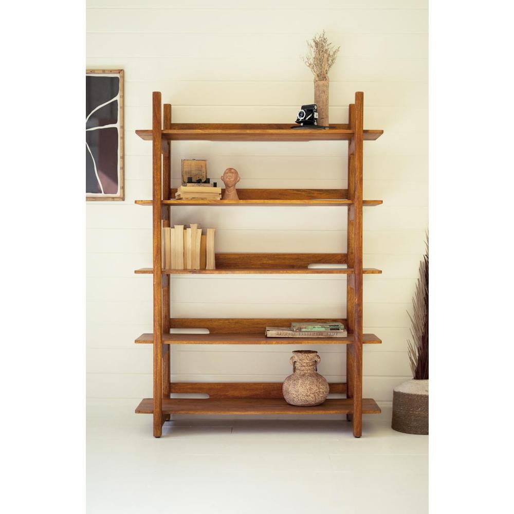 Kalalou Inc Mango Wood Bookshelf With Teak Finish - Walmart.com