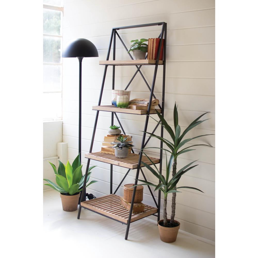 Kalalou Inc Metal And Slatted Wood Display Rack - Walmart.com