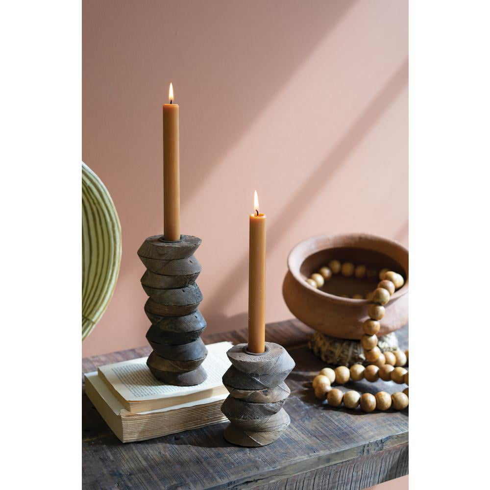Kalalou Inc Set 2 Re-Purposed Wooden Architectural Taper Candle Stands ...