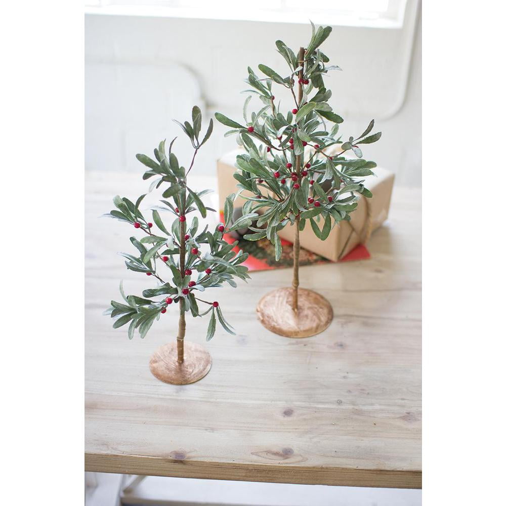 Kalalou Inc Set Of Two Artificial Mistletoe Trees - Walmart.com