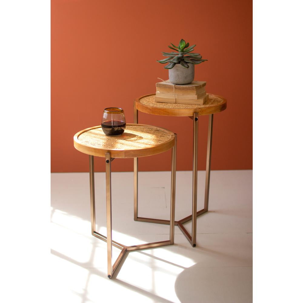 Kalalou Inc Set Of Two Nesting Round Top Tables - Walmart.com