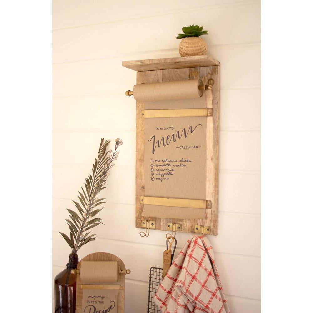 Kalalou Wooden Command Message Center with Coat Hangers and Hanging ...