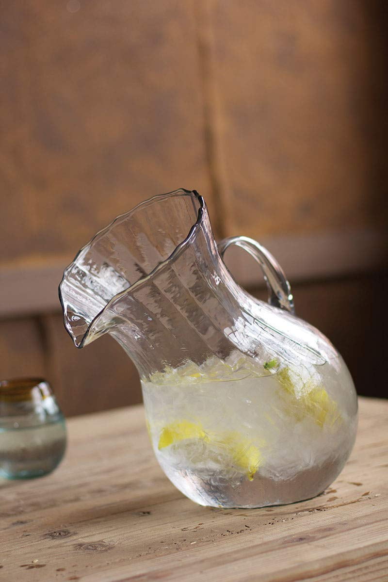 Kalalou Ribbed Tilted Pitcher, One Size, Clear - Walmart.com