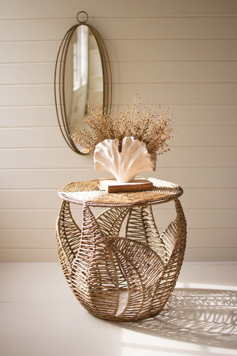 KAlALOU FERN DETAIL SEAGRASS SIDE TABLE A6318 - Walmart.com