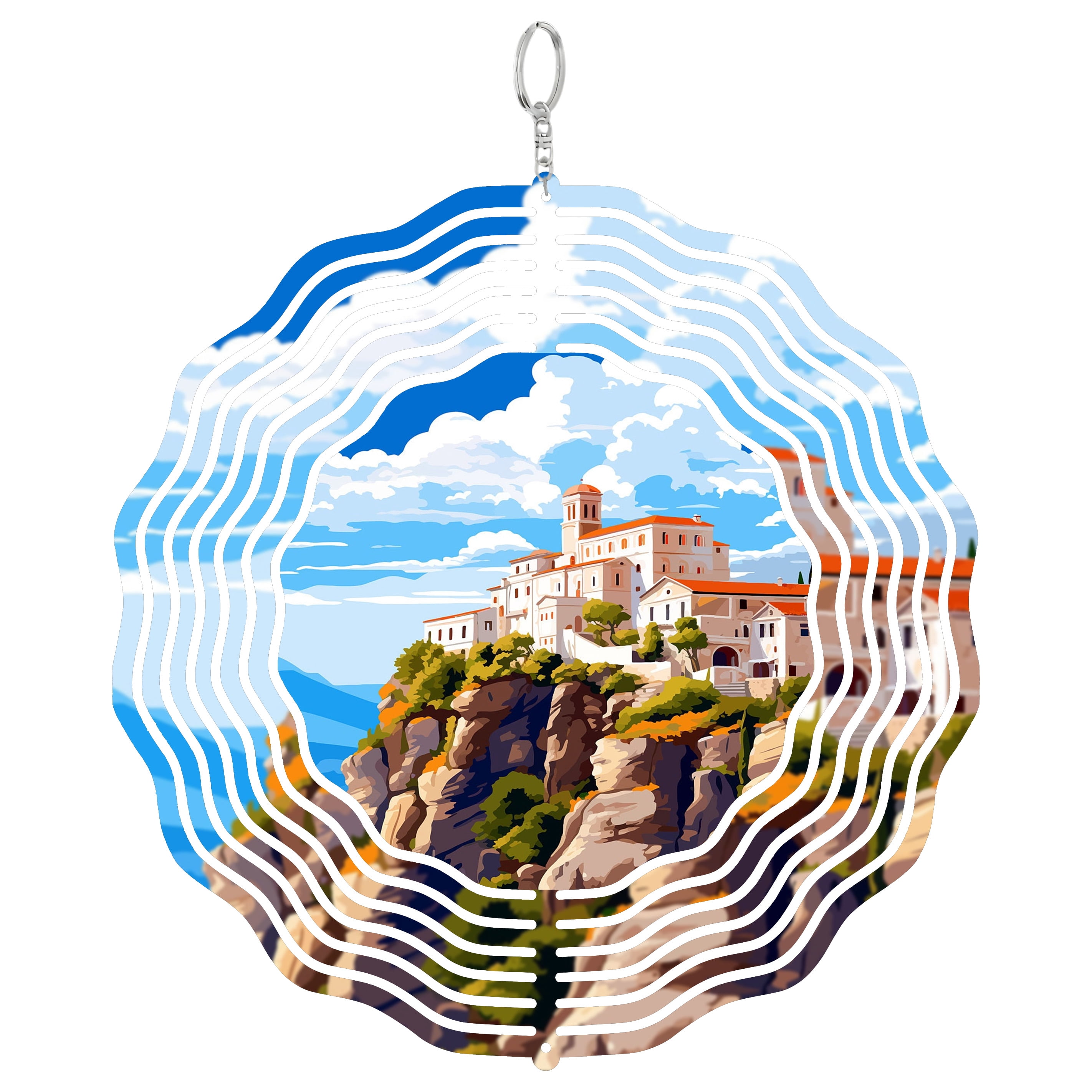 Kalambaka Meteora Greece 3D Wind Spinner Stainless Steel Kinetic Yard ...