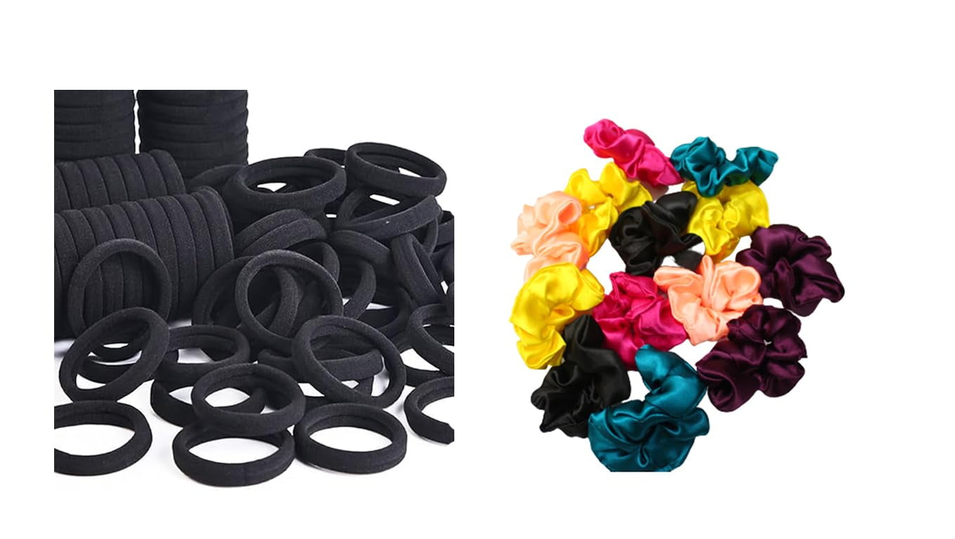 Kalaneet Hair Rubber Band Combo for Girls and Women 30 White 6pcs Multi ...