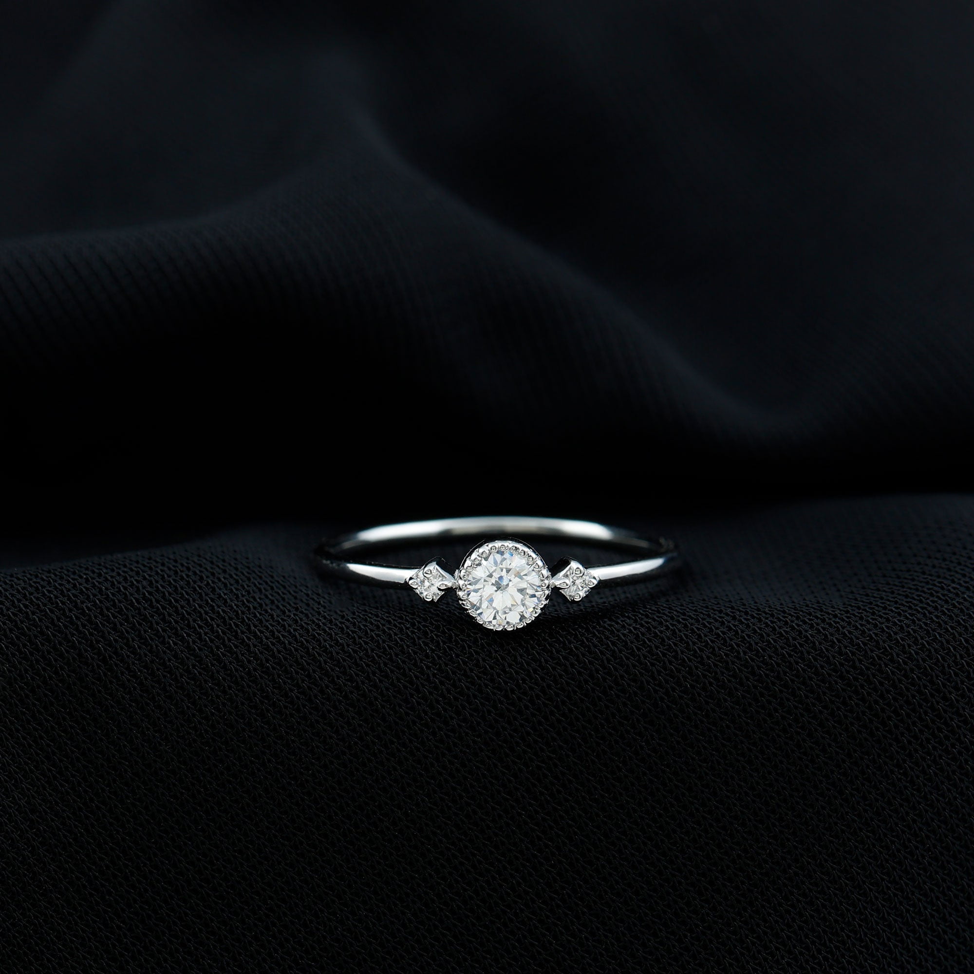 Kalapi Jewel 0.3 Ct Lab Created Round Cut Diamond Engagement Ring - 14K ...