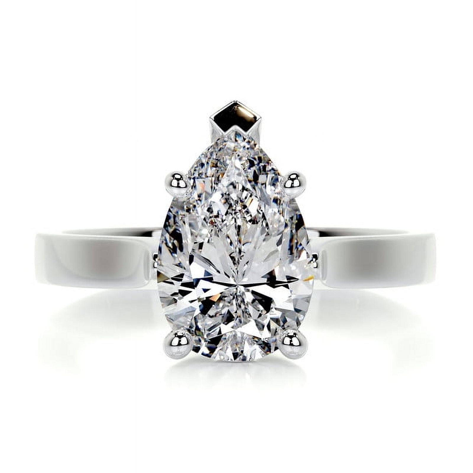 Kalapi Jewel 14K White Gold Plated Diamond Ring - Solo Diamond Ring for ...