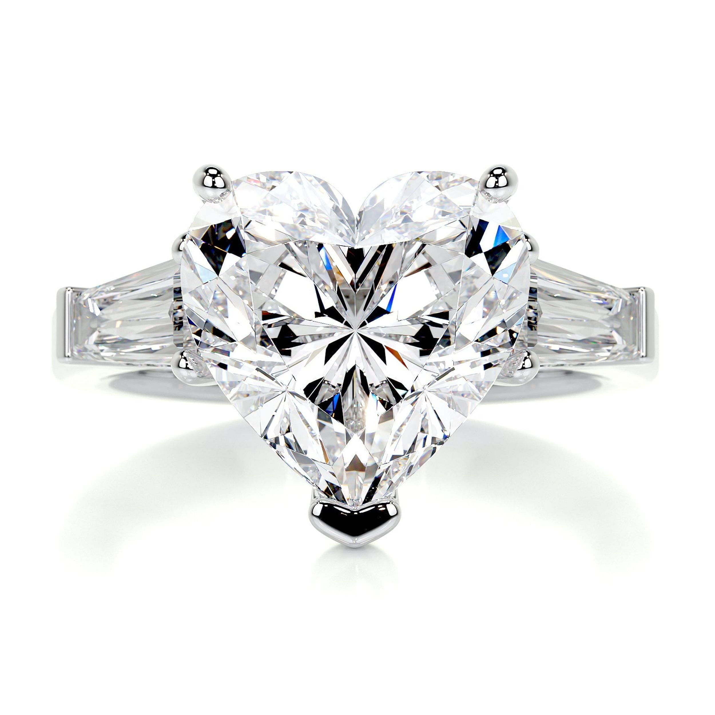 Kalapi Jewel 14K White Gold Plated Diamond Ring for Her - Wedding Ring - Heart Cut Excellent 2.1 ...