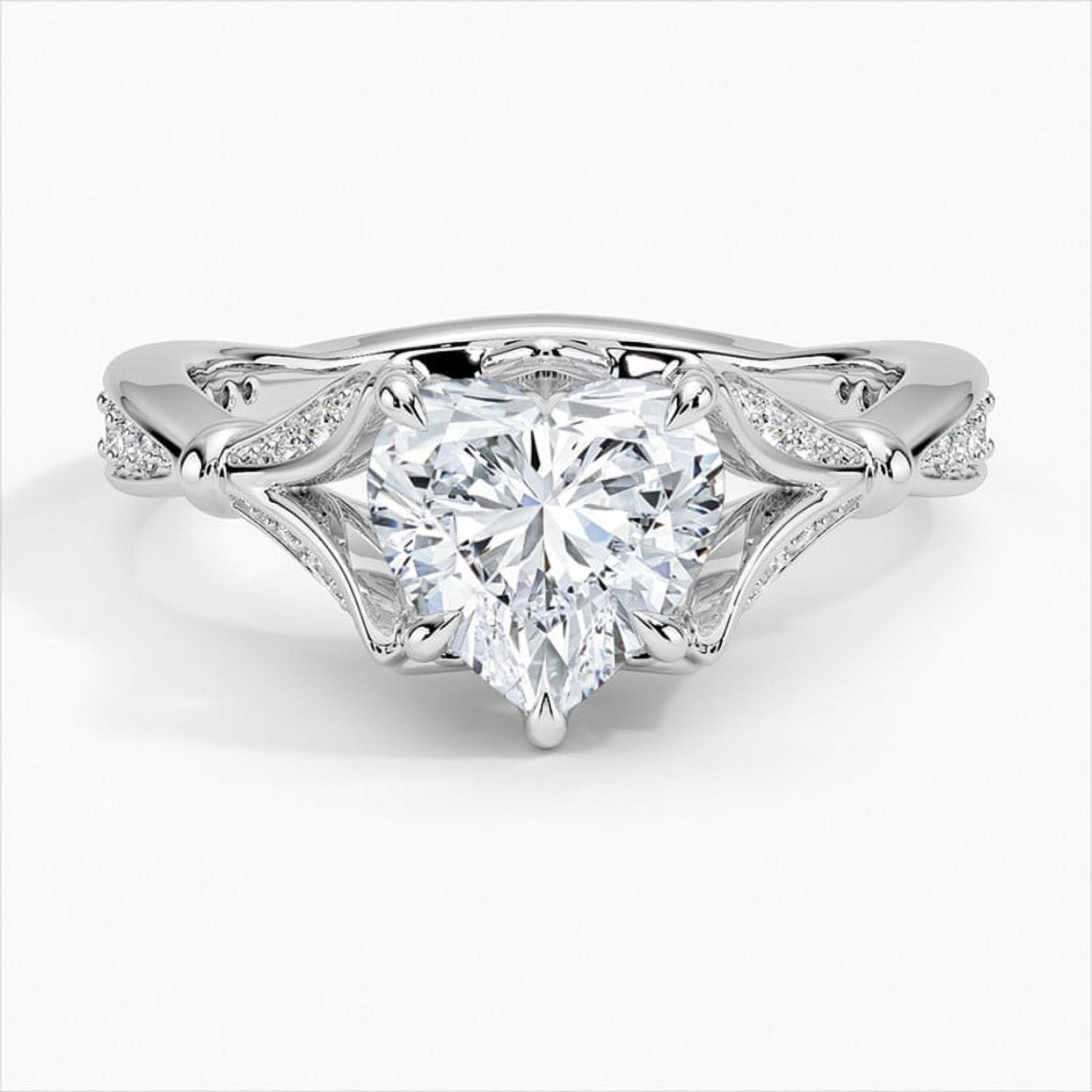 Kalapi Jewel 14K White Gold Plated Ring - 1.8 Ct Heart Cut Lab Diamond ...