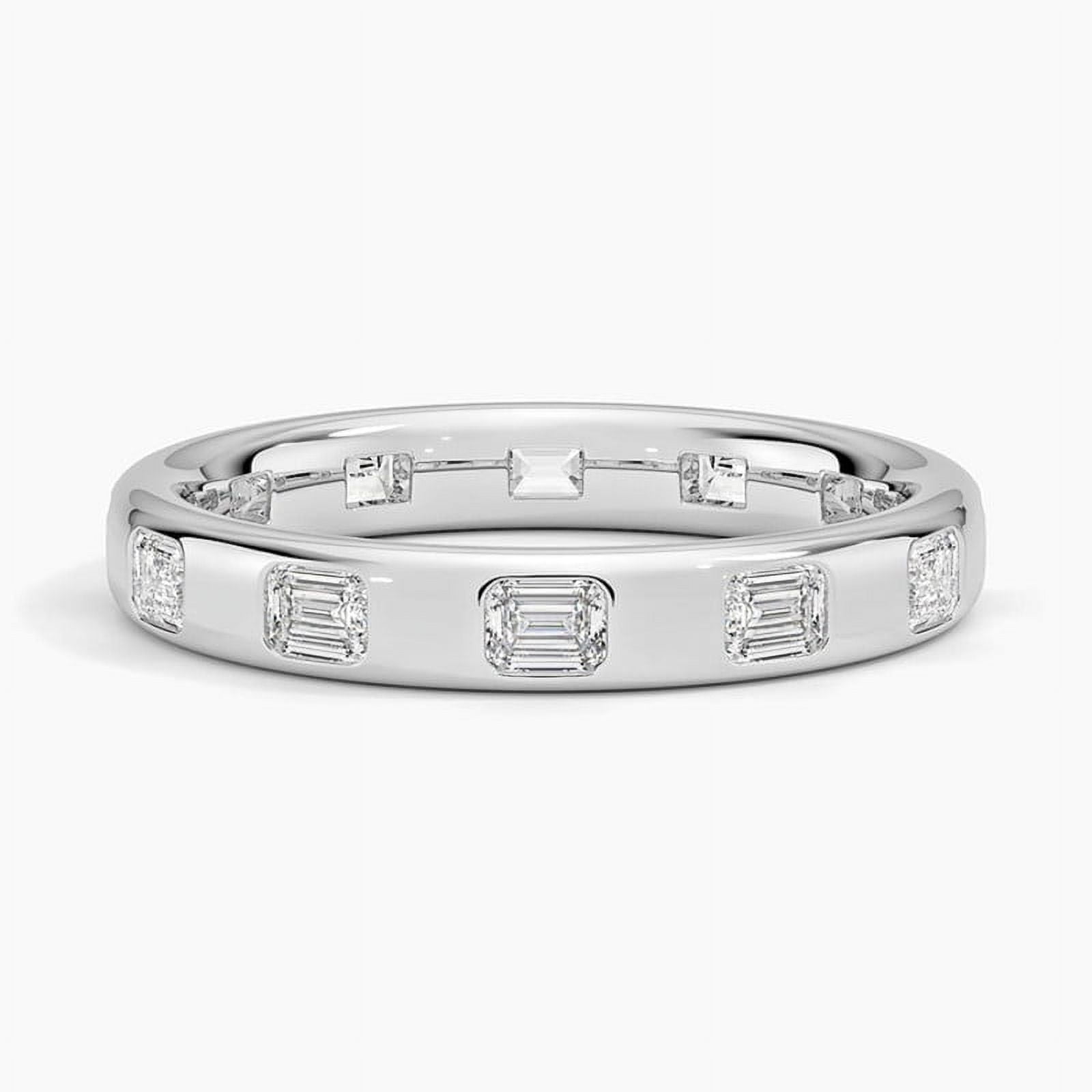 Kalapi Jewel 2.8 Ct Emerald Cut Diamond Wedding Rings - 14K White Gold ...